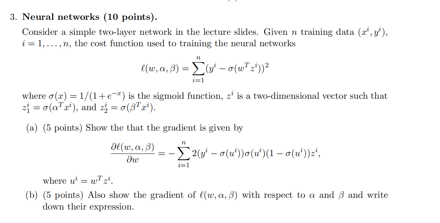 Solved 3. Neural networks (10 points). Consider a simple | Chegg.com
