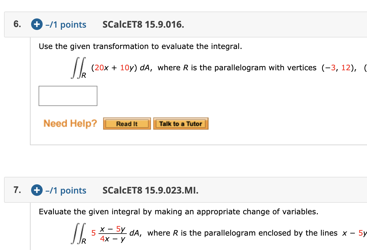 Solved 6. + -/1 points SCalcET8 15.9.016. Use the given | Chegg.com