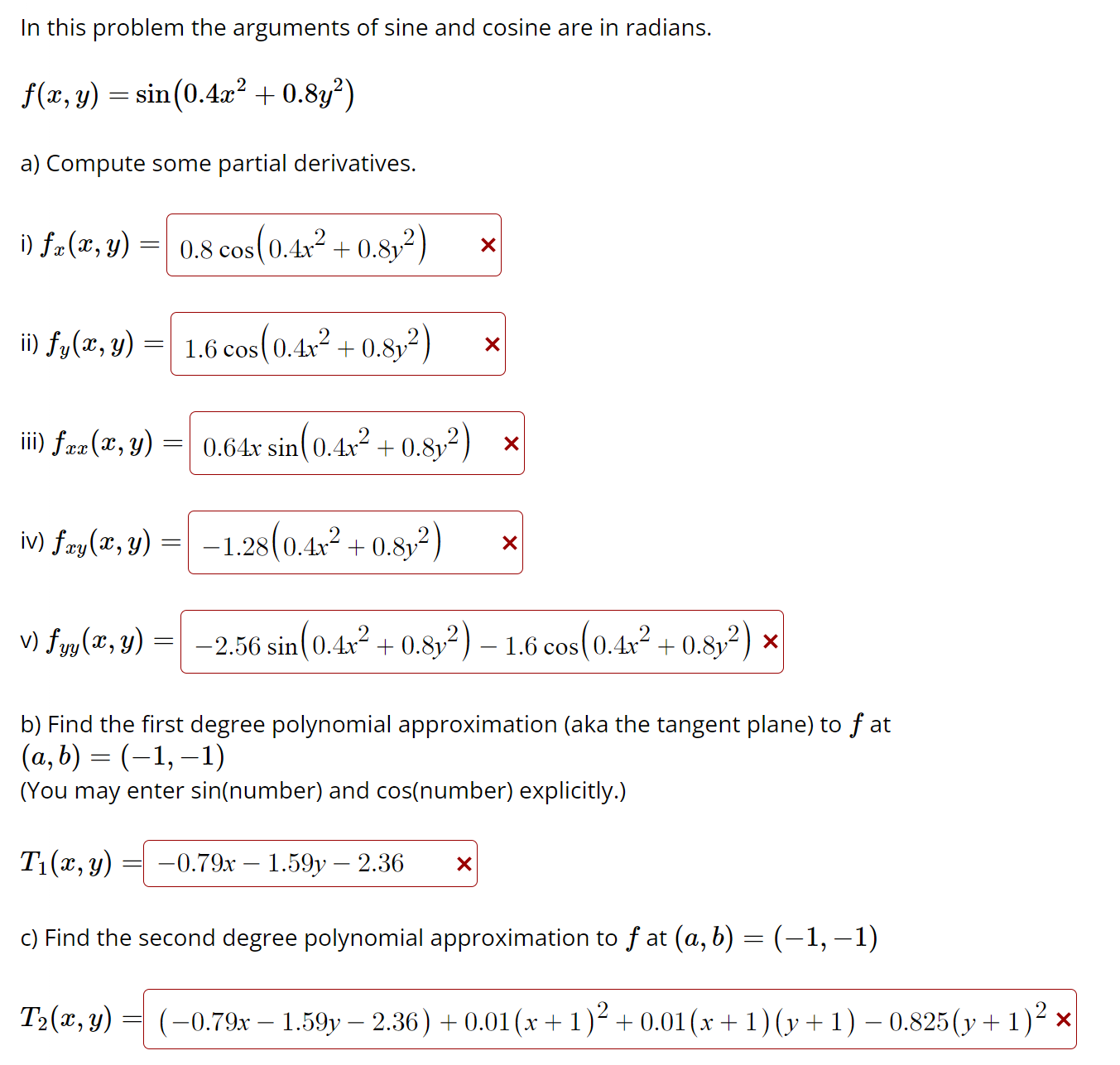 Solved In this problem the arguments of sine and cosine are | Chegg.com