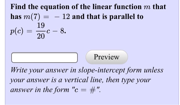 Solved Find the equation of the linear function m that has | Chegg.com