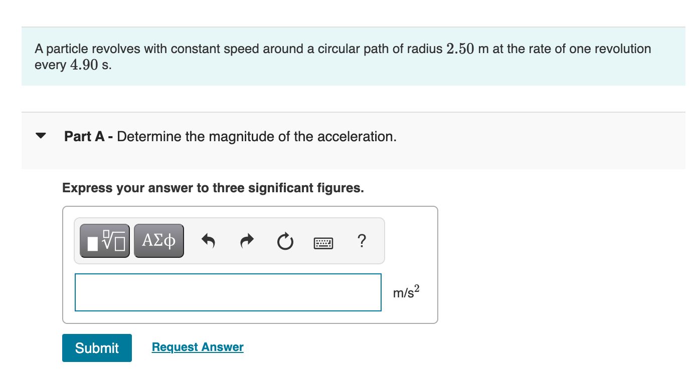 Solved A particle revolves with constant speed around a | Chegg.com