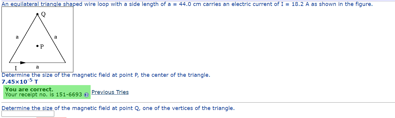 Solved An equilateral triangle shaped wire loop with a side | Chegg.com