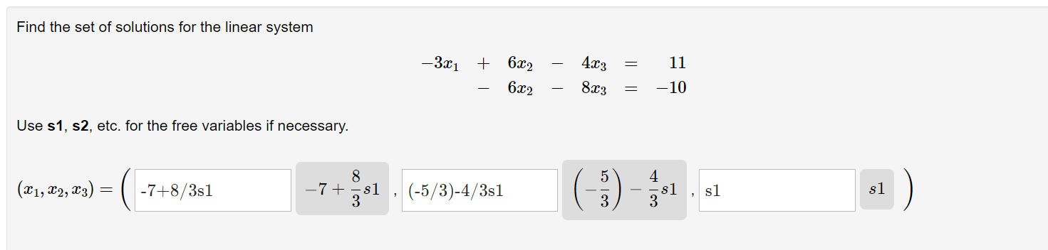 Solved Find the set of solutions for the linear system | Chegg.com
