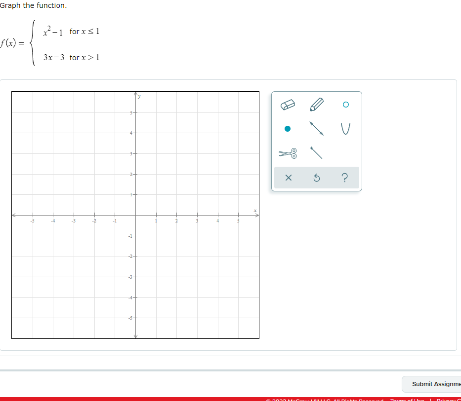 Solved Graph the function. f(x)={x2−13x−3 for x≤1 for | Chegg.com