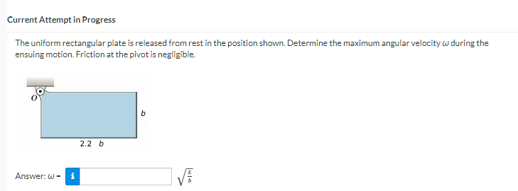 Solved The uniform rectangular plate is released from rest | Chegg.com