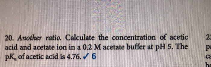 Solved 20 Another Ratio Calculate The Concentration Of