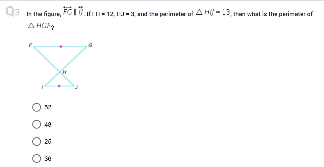 Solved 3 In the figure, FG∥IJ. If FH=12,HJ=3, and the | Chegg.com