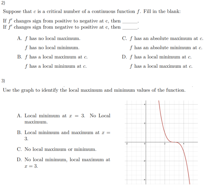 Solved Suppose that c is a critical number of a continuous | Chegg.com