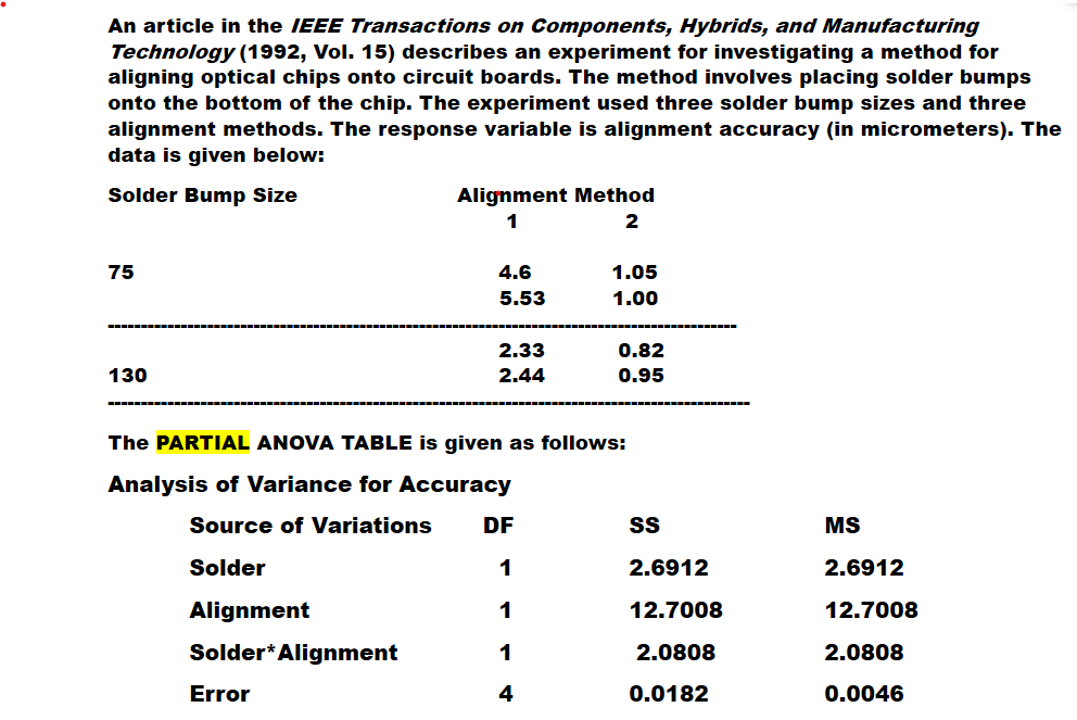Solved An article in the IEEE Transactions on Components, | Chegg.com
