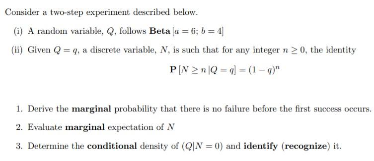 Solved Consider a two-step experiment described below. (i) A | Chegg.com