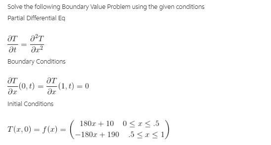 Solved Solve the following Boundary Value Problem using the | Chegg.com