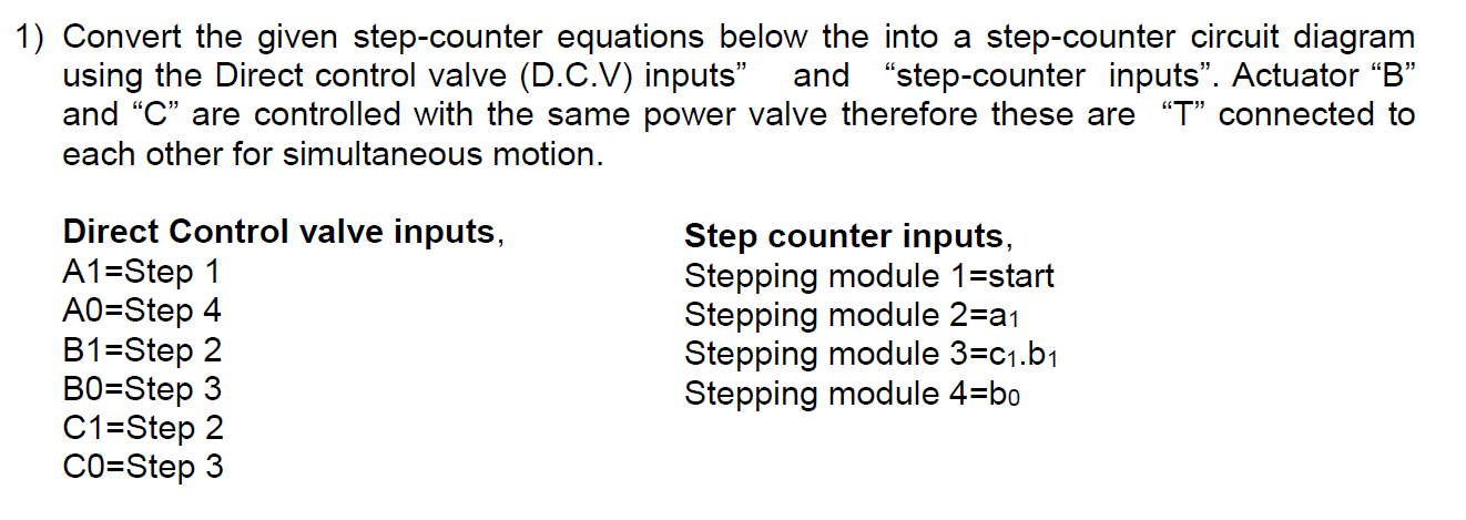 Solved 1) Convert the given step-counter equations below the | Chegg.com