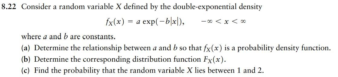 Solved 8.22 Consider a random variable X defined by the | Chegg.com