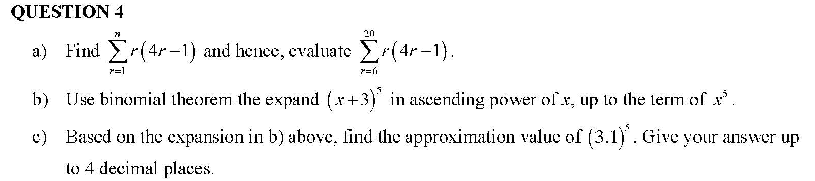 Solved a) Find ∑r=1nr(4r−1) and hence, evaluate | Chegg.com