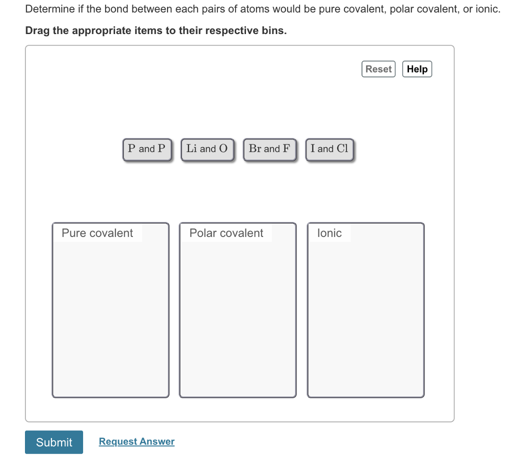 Solved Determine if the bond between each pairs of atoms | Chegg.com