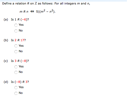 Solved Define a relation Ron Z as follows: For all integers | Chegg.com