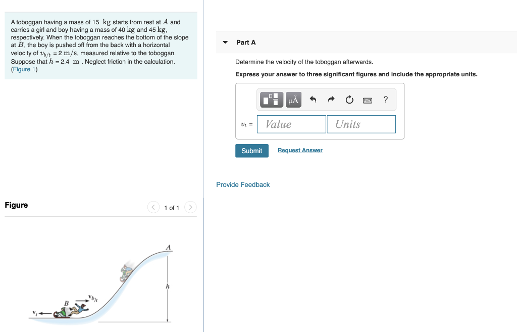 Solved A toboggan having a mass of 15 kg starts from rest at | Chegg.com