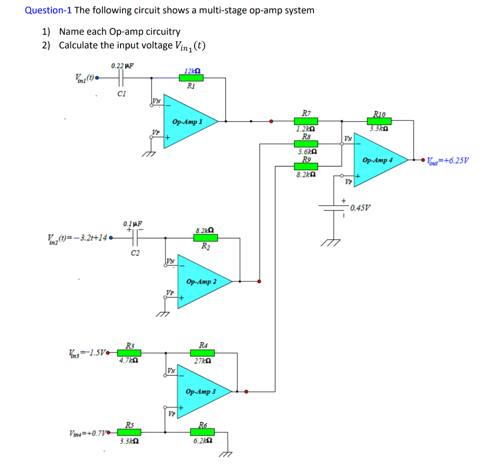 Solved Question-1 The following circuit shows a multi-stage | Chegg.com
