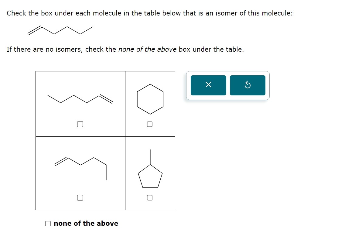 Solved Check the box under each molecule in the table below | Chegg.com