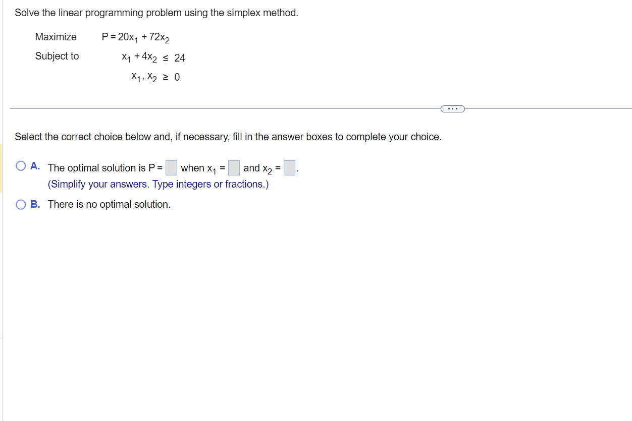 Solved Solve the linear programming problem using the | Chegg.com