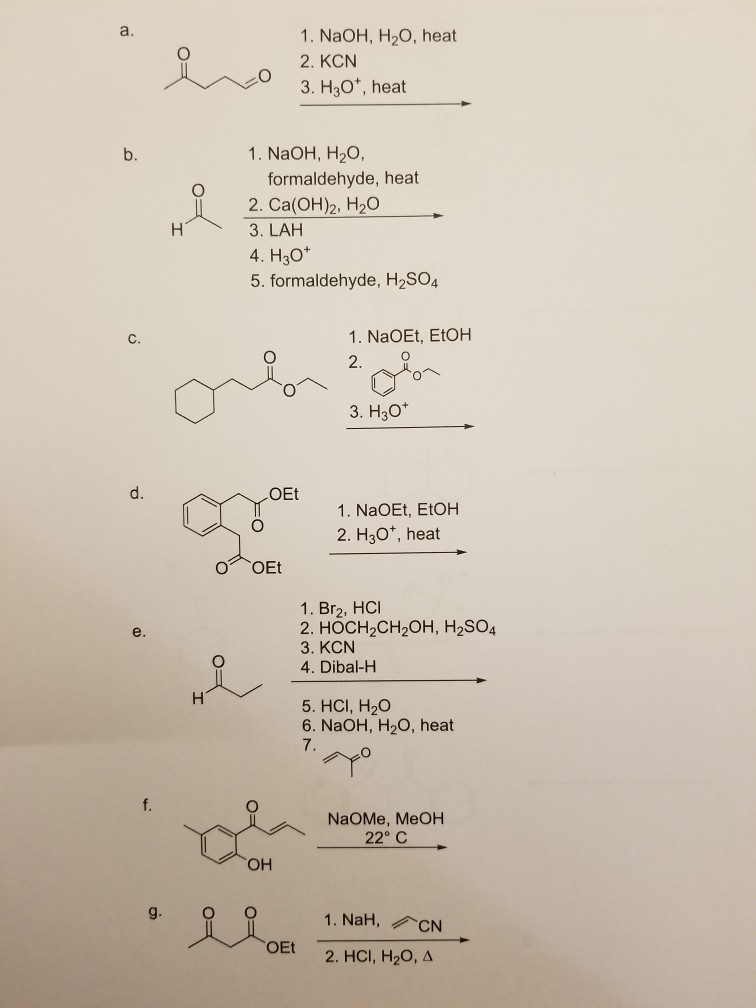 Solved a. 1. NaOH, H20, heat 2. KCN 3. H3O+, heat 1. NaOH, | Chegg.com