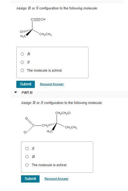 Solved Assign R or S configuration to the following | Chegg.com