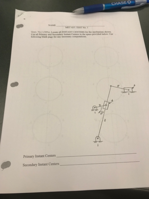 Solved HASE Que, No. 1 (SO%), Locate all INSTANT CENTERS for | Chegg.com