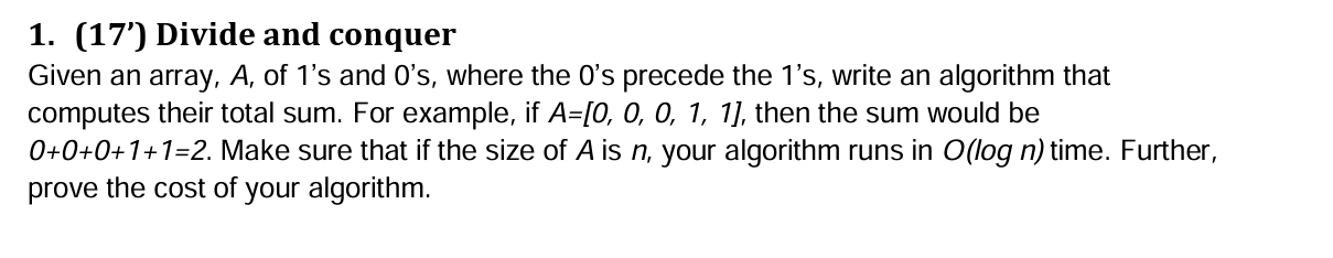 Solved 1.(use java)Divide and conquerGiven an array, A, ﻿of | Chegg.com