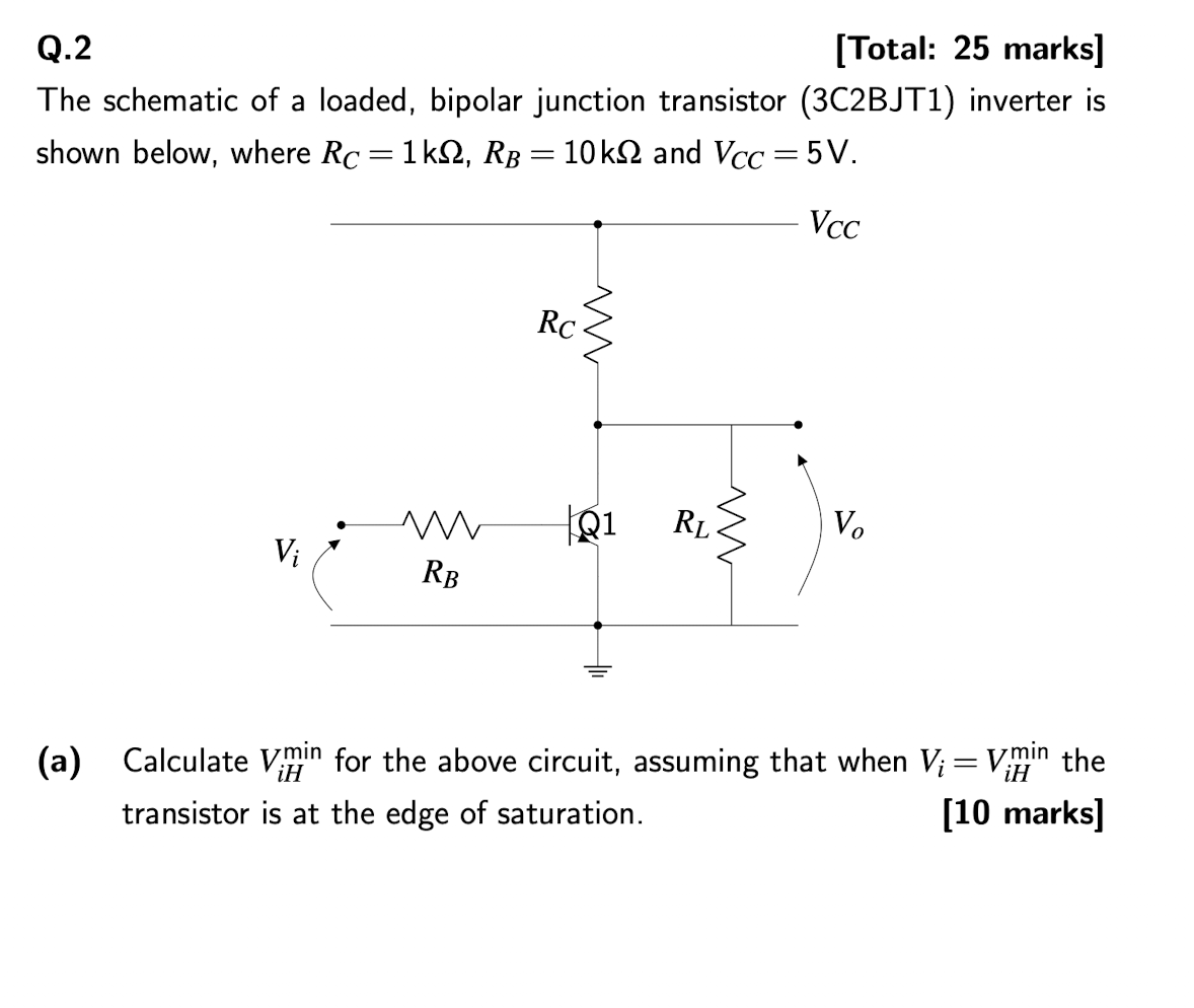 Solved Q.2 [Total: 25 marks] The schematic of a loaded, | Chegg.com
