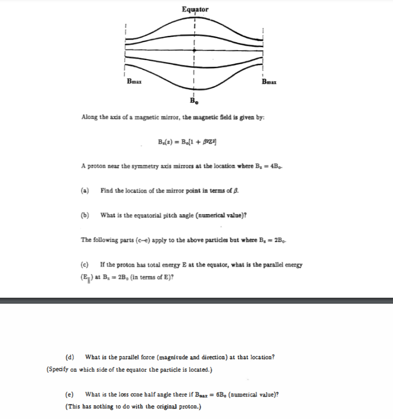 Solved Along the axis of a magnetic mirror, the magnetic | Chegg.com