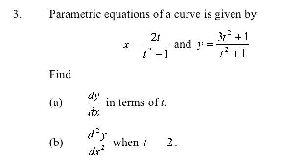 Solved Parametric equations of a curve is given by x=t2+12t | Chegg.com