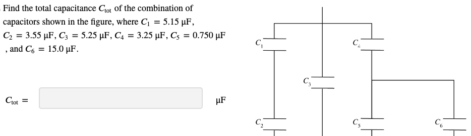 Solved Find the total capacitance Ctot of the combination | Chegg.com