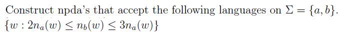 Solved Construct npda's that accept the following languages | Chegg.com