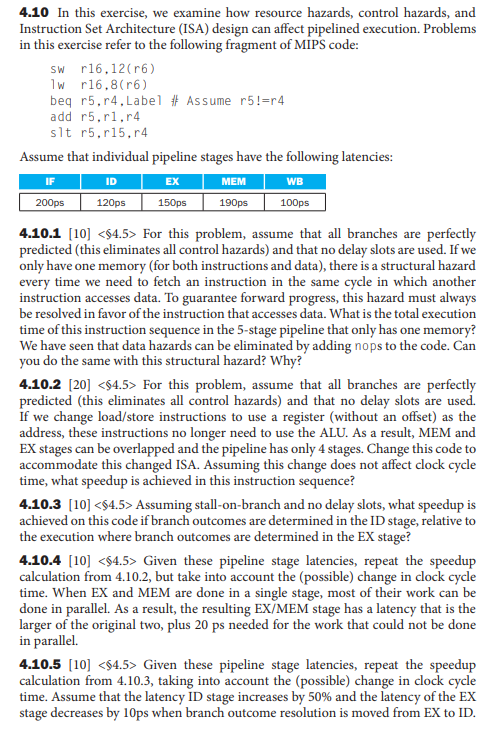 Solved IF ID 4.10 In this exercise, we examine how resource | Chegg.com