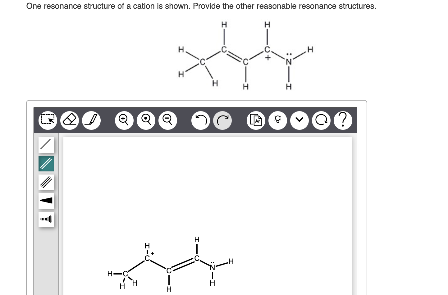 Solved One resonance structure of a cation is shown. Provide | Chegg.com