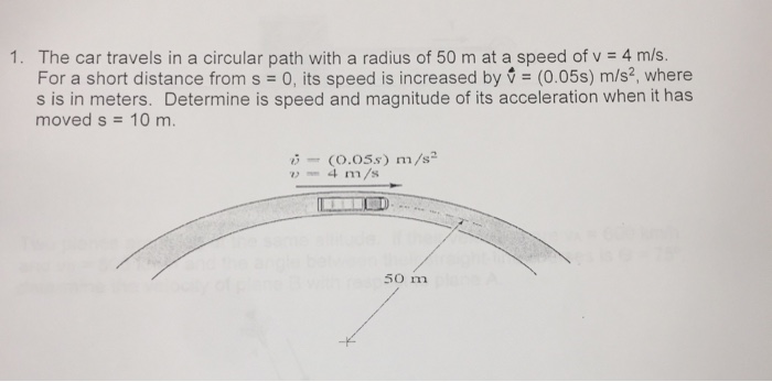 Solved The car travels in a circular path with a radius of | Chegg.com