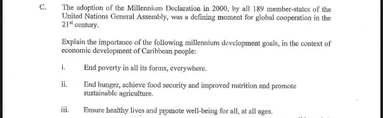 Solved The adoption of the Millennium Declaration in 2000 , | Chegg.com