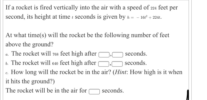Solved If a rocket is fired vertically into the air with a | Chegg.com