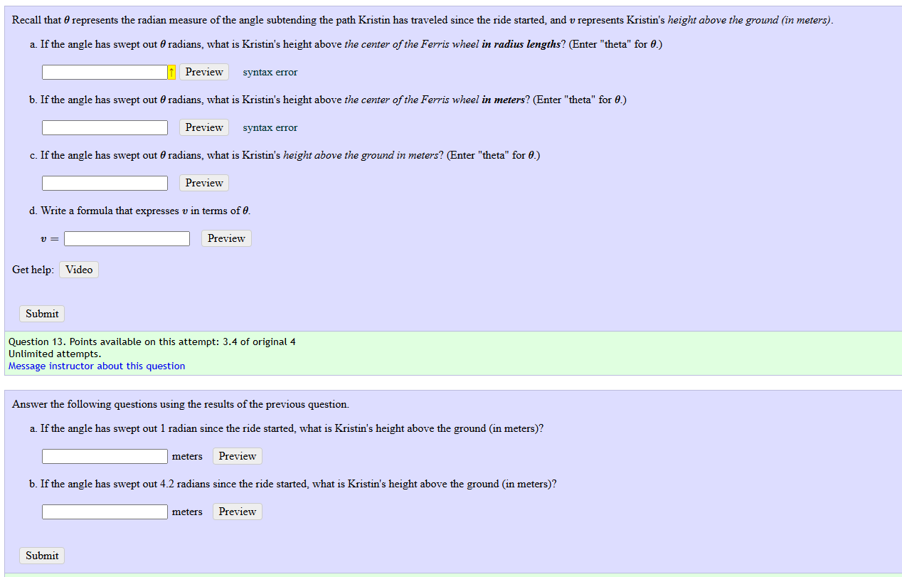 Solved by an EXPERT Recall that \( \theta \) ﻿represents the radian | Chegg.com