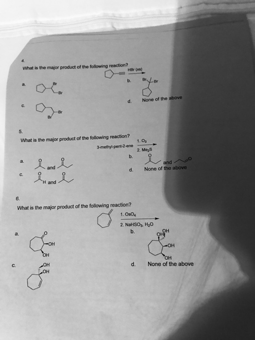 Solved What is the major product of the following reaction? | Chegg.com