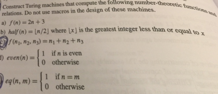 Solved following number retic fu Construct Turing machines | Chegg.com