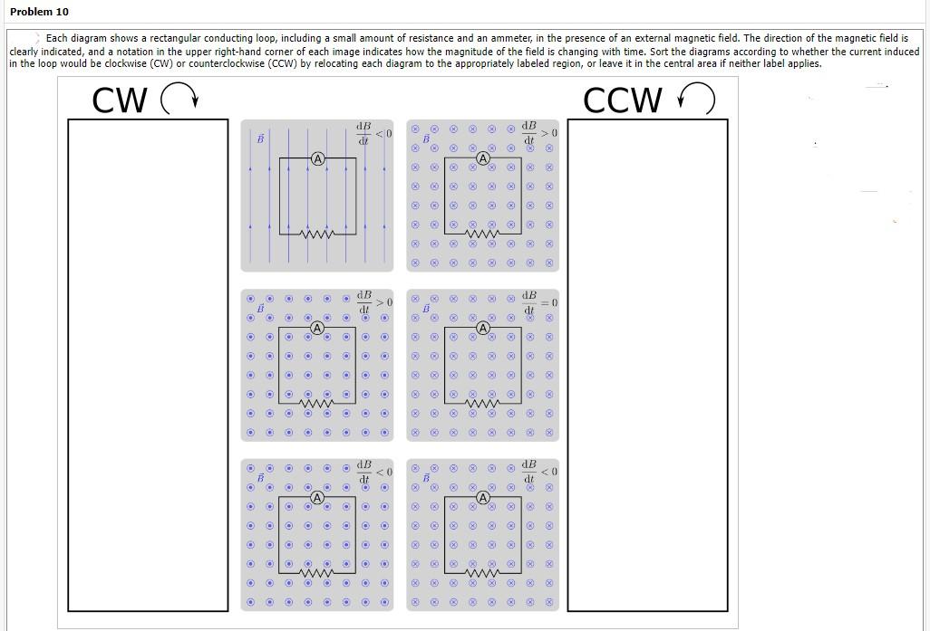 Solved Each diagram shows a rectangular conducting loop, | Chegg.com