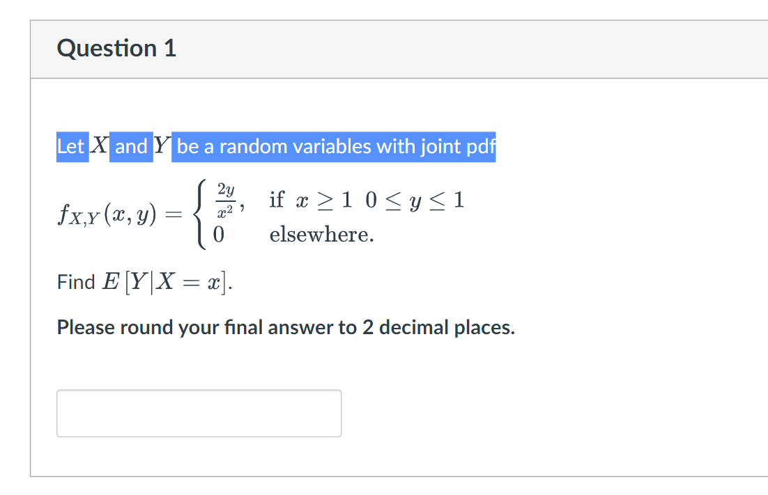 Let x and y be a random variables with joint pdf | Chegg.com