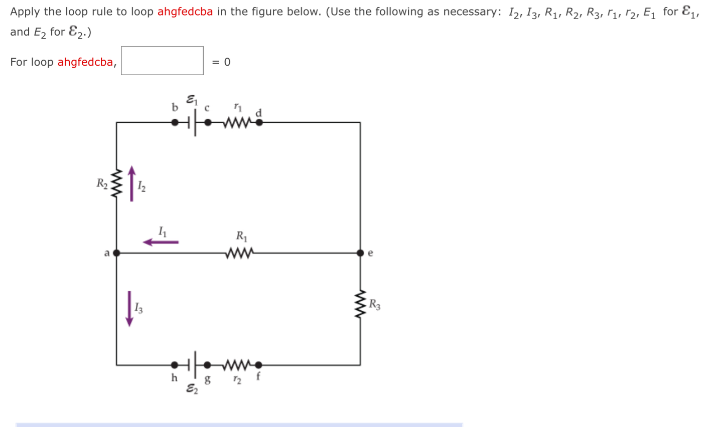 Solved Apply The Loop Rule To Loop Ahgfedcba In The Figu 