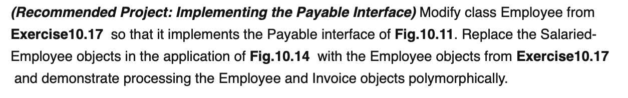 Solved (Recommended Project: Implementing the Payable | Chegg.com