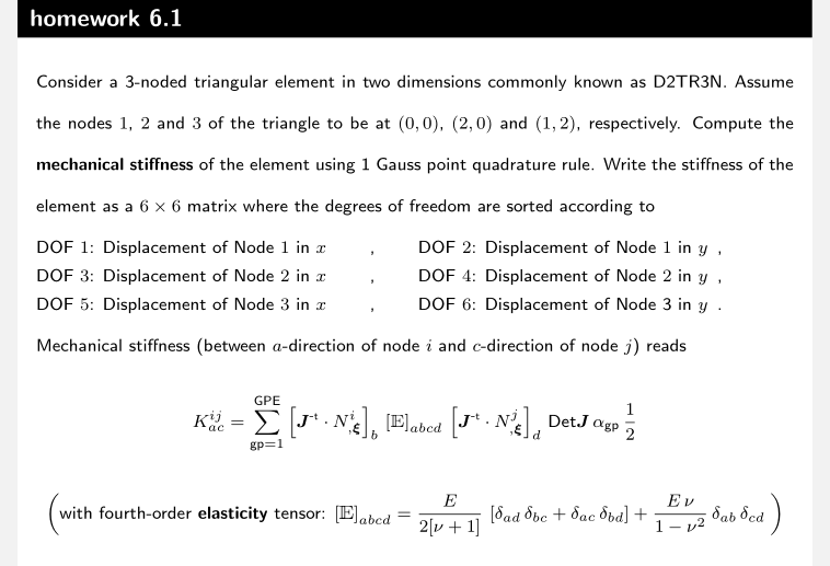 Consider a 3-noded triangular element in two | Chegg.com
