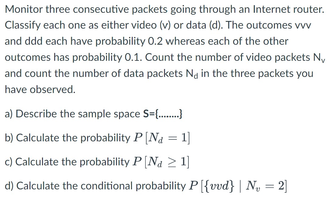 Solved Monitor three consecutive packets going through an | Chegg.com