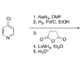 Solved CI 1. NaN3, DMF 2. H2, Pd/C, ETOH 3. 4. LIAIH4, Et20 | Chegg.com