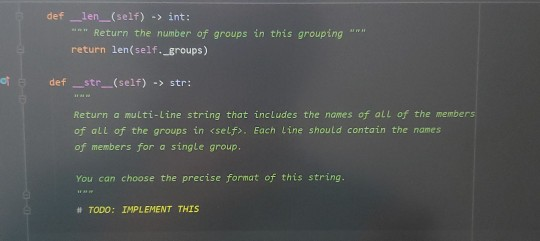 Solved Grouping _str_0 class Grouping A collection of groups | Chegg.com
