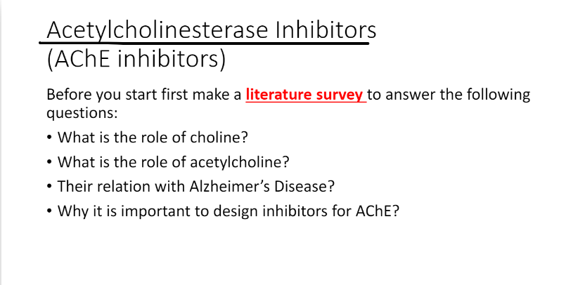 Solved Acetylcholinesterase Inhibitors (AChE inhibitors) | Chegg.com